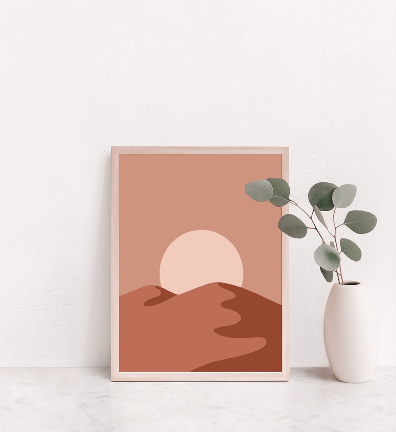 Desert Dreams Simple Landscape Boho Art Contemporary Wall Art Digital ...