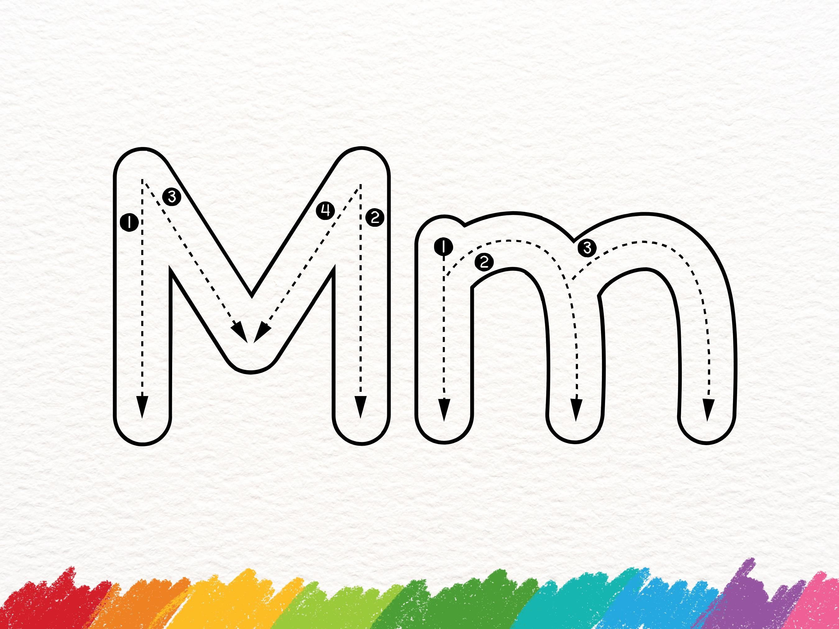 Tracing Font With Directional Arrows and Number Guides for ABC Alphabet ...