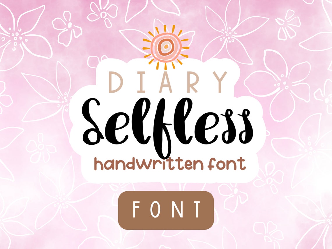 Diary Selfless A Handwritten Font, Quirky Procreate Font, Goodnotes ...
