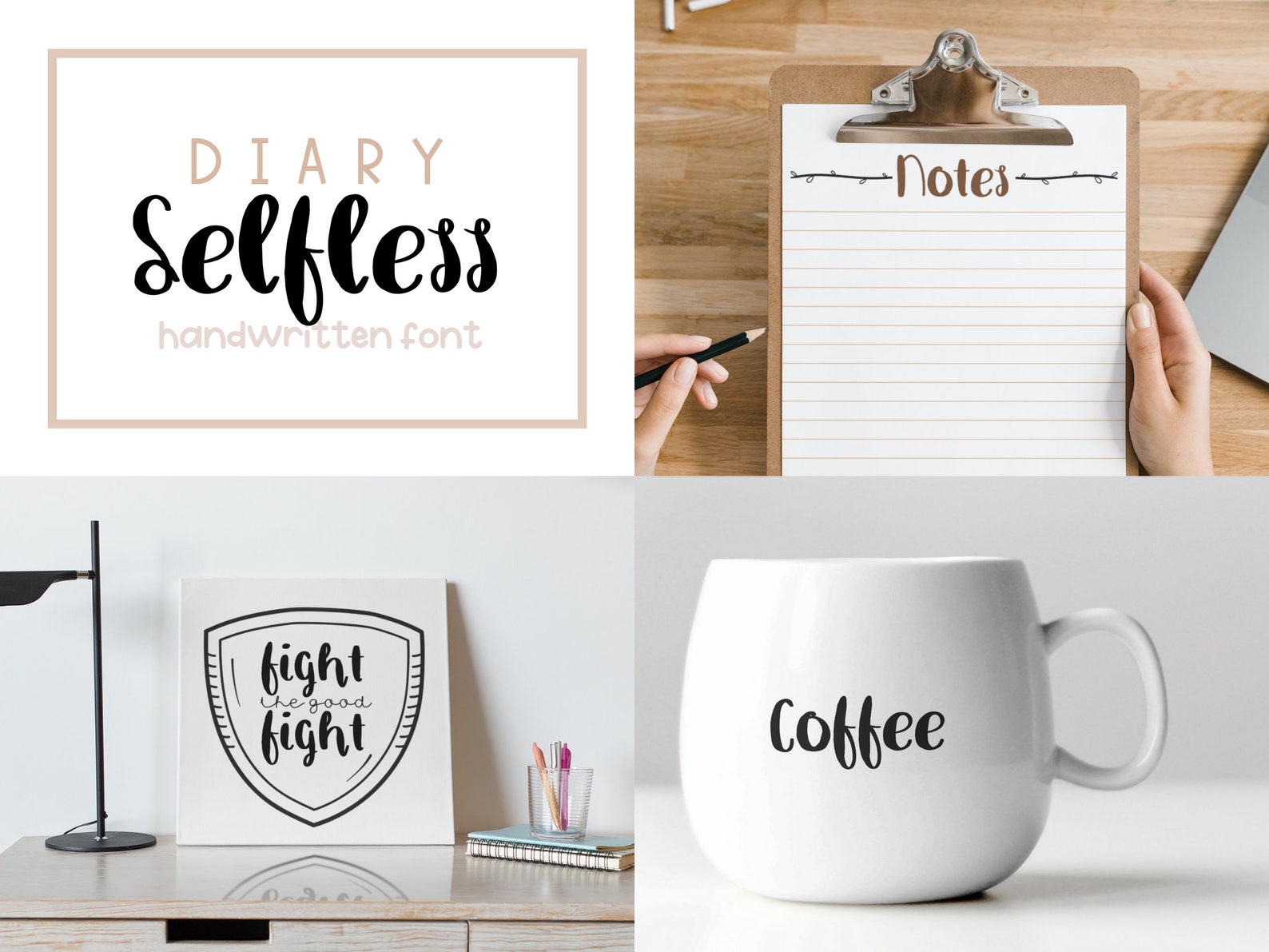 Diary Selfless A Handwritten Font, Quirky Procreate Font, Goodnotes ...