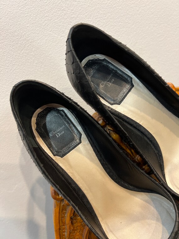 Christian Dior pumps shoes leather, black heel CD log… - Gem
