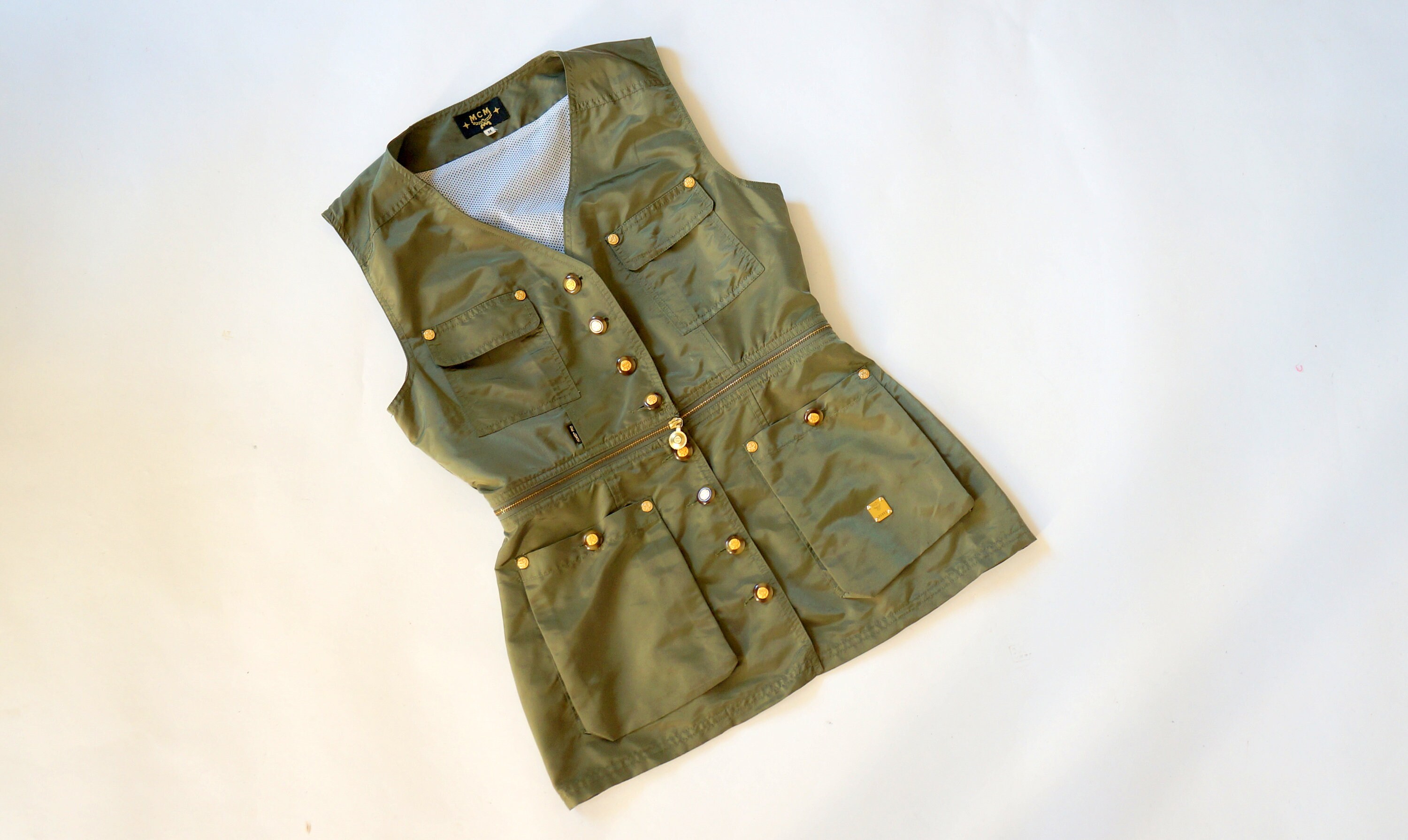MCM Vest 2 in 1 Jacket Gift for Her Military Green Mcm Gold Logged ...