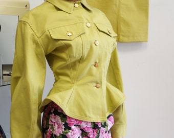 Gaultier Junior Denim Set, Yellow Jacket, Skirt, Jean Paul Gaultier Junior Denim Set, Yellow Jacket, Skirt, Jean Paul