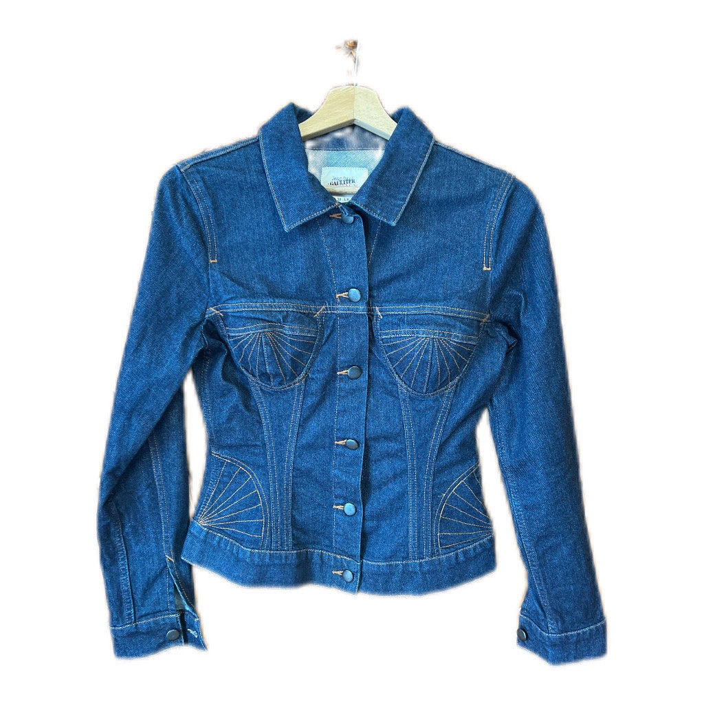 Jean Paul Gaultier Corset Bustier Denim Jacket Blazer Jean Paul Gaultier Corset Bustier Denim Jacket Blazer