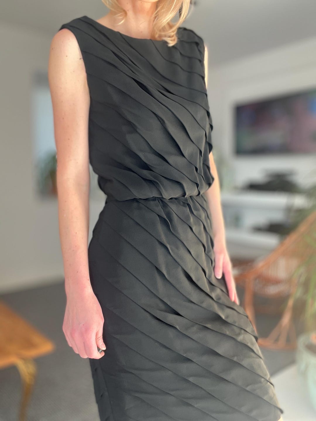 Authentic 1950s Vintage Dress, Handmade, Black, Classic Mid Century ...