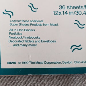 Vintage Mead Super Shades Spiral Scrapbook, Photo Album, or Sketchbook ...