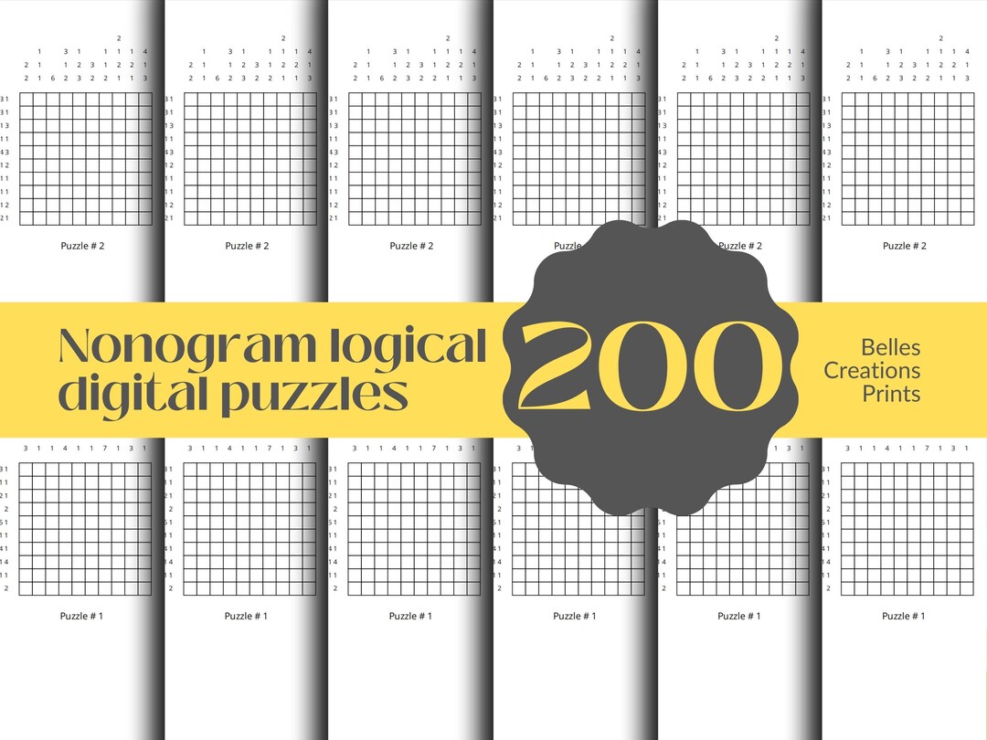 200 Nonogram Puzzles: Logic Grid Puzzles (digital Download) - Etsy
