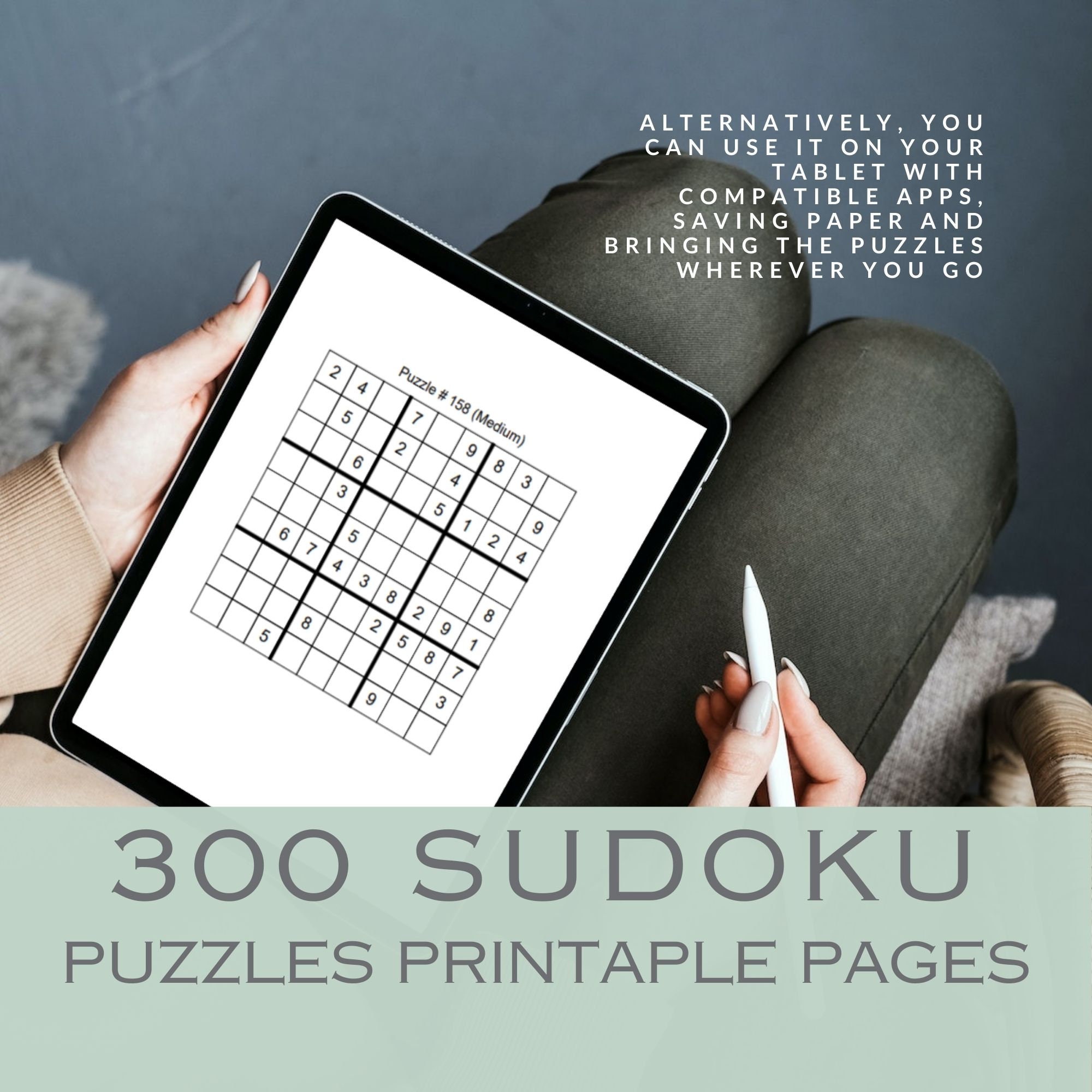 Sudoku Puzzles for Adults Sudoku Printable Digital Puzzle Book Brain ...