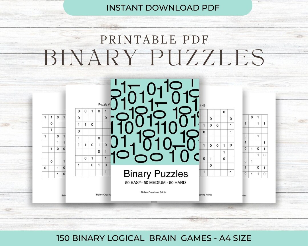 Binary Puzzles Digital Brain Teaser PDF Many Levels Logic Puzzles ...