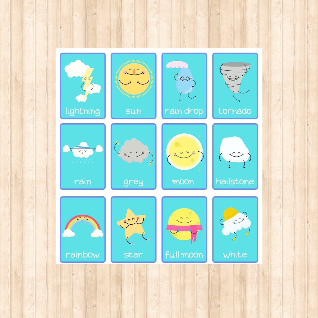 Flash CARDS With WEATHER In English Language Educational Card Etsy flash-cards-with-weather-in-english-language-educational-card-etsy