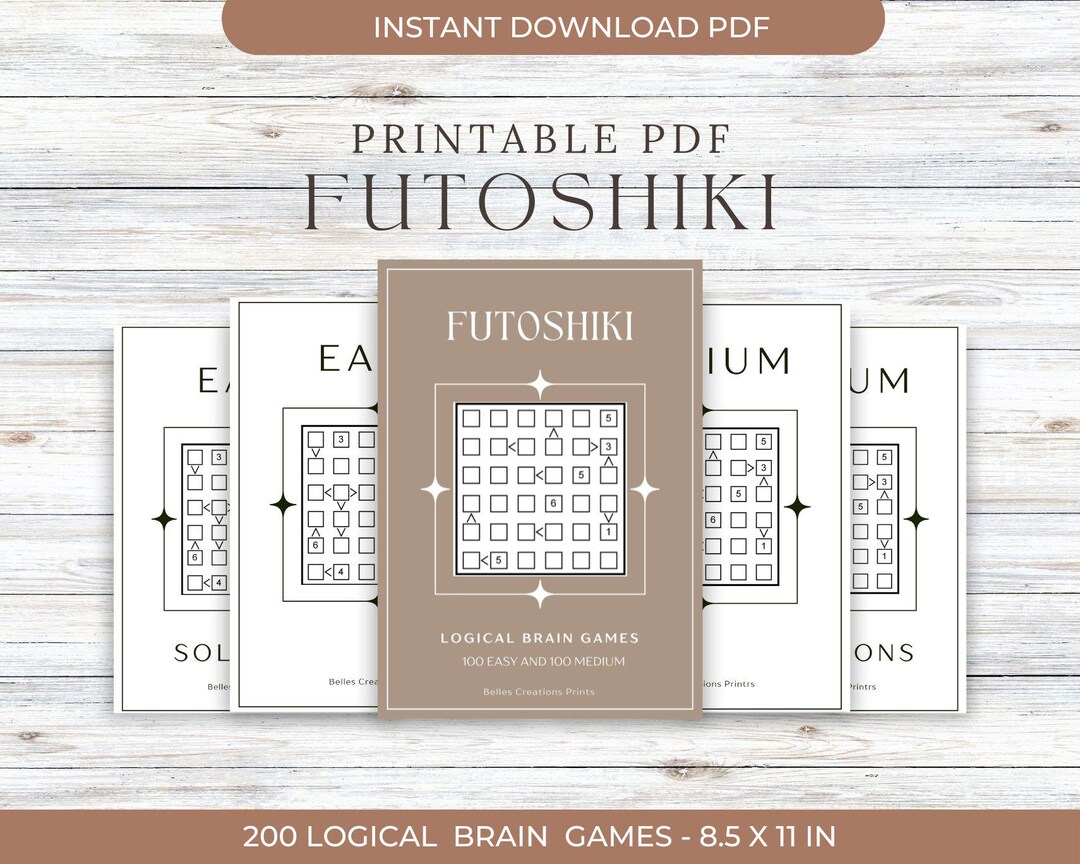 Futoshiki Logic Puzzle Easy and Medium Games Brain Teaser Quiz for Kids ...