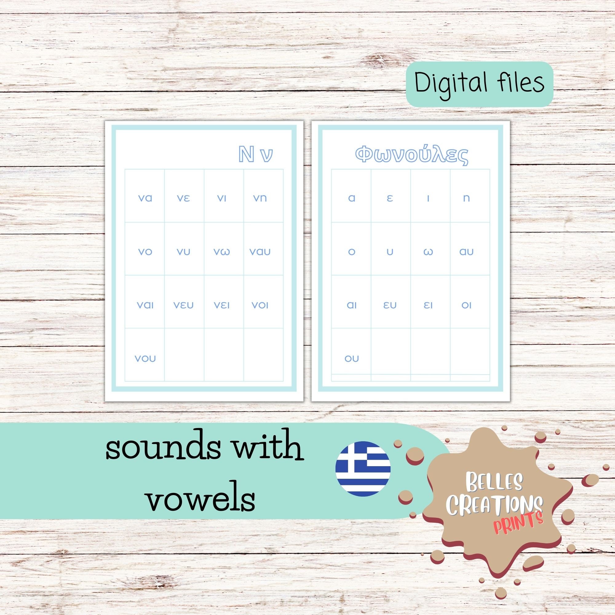 Sounds With Vowels in Greek Alphabet Preschool Vowels for Greek ...