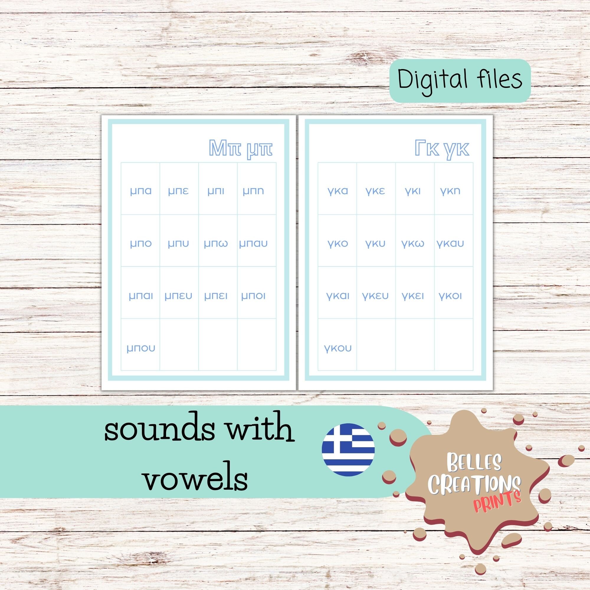 Sounds With Vowels in Greek Alphabet Preschool Vowels for Greek ...