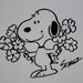 Snoopy Drawing, Snoopy Ink Illustration Artwork, Woodstock Peanuts ...