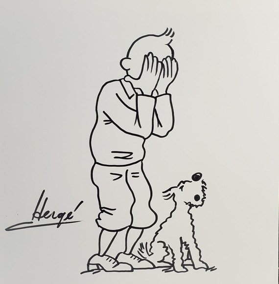 Tintin Face Drawing