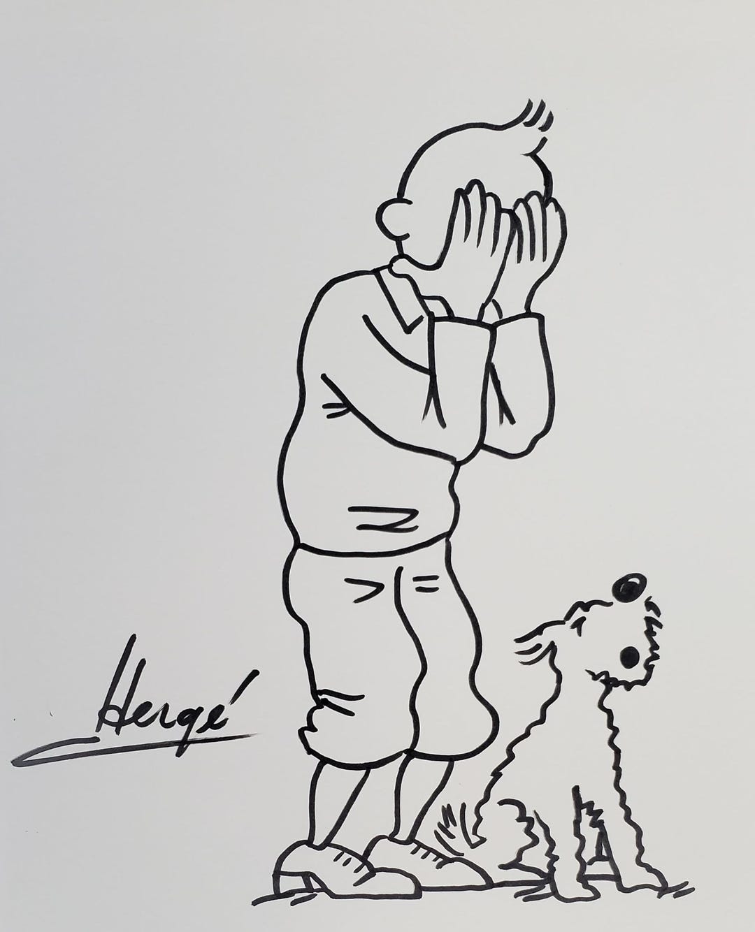 Adventures of TINTIN - Herge Art TIN TIN Drawing, Comic Cartoon ...
