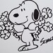 Snoopy Drawing, Snoopy Ink Illustration Artwork, Woodstock Peanuts ...