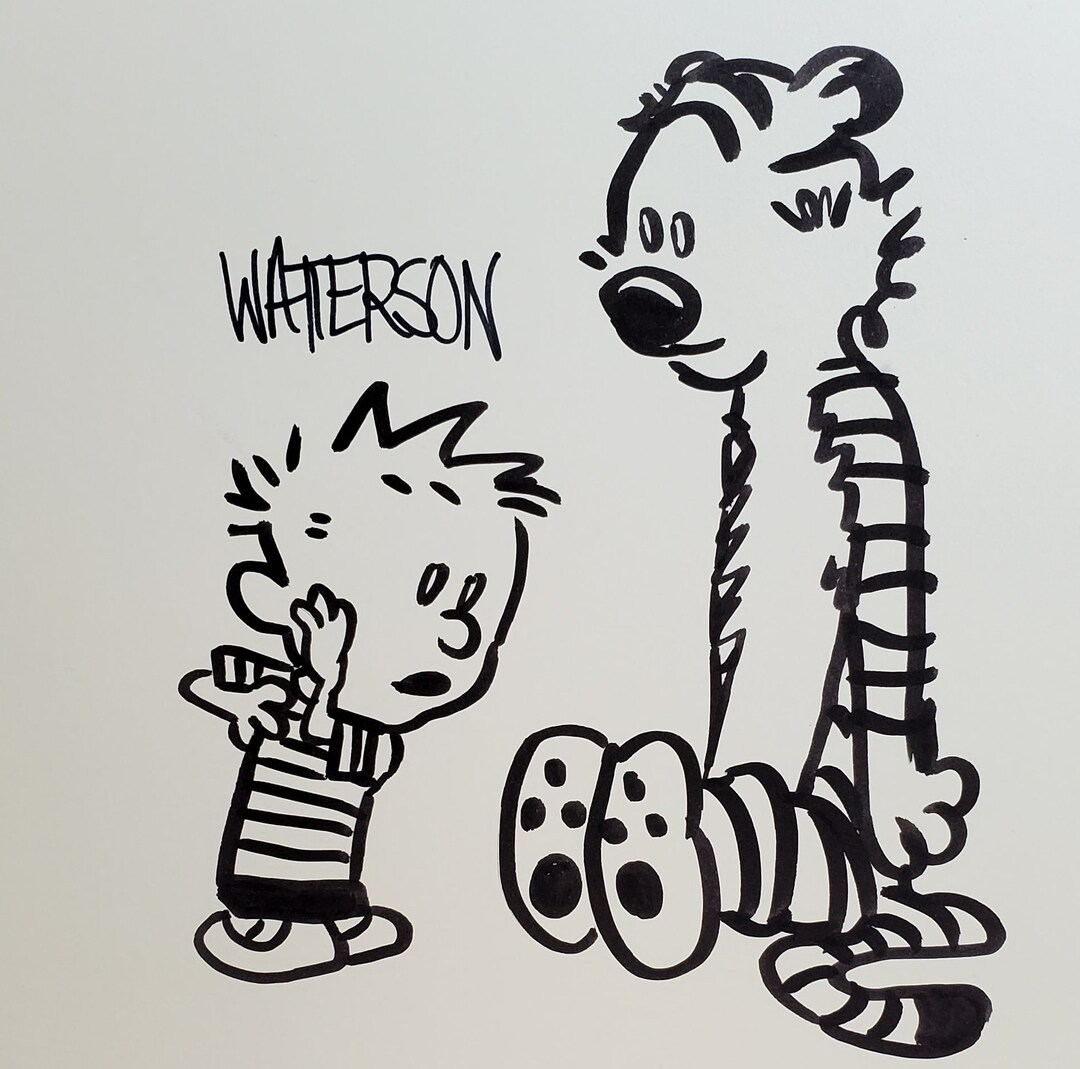 Calvin and Hobbes, Ink Drawing, Artwork, Comics, Cartoon Illustration ...