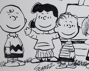 Charlie Brown and Snoopy Color Drawing Art, Snoopy & Charlie Brown ...