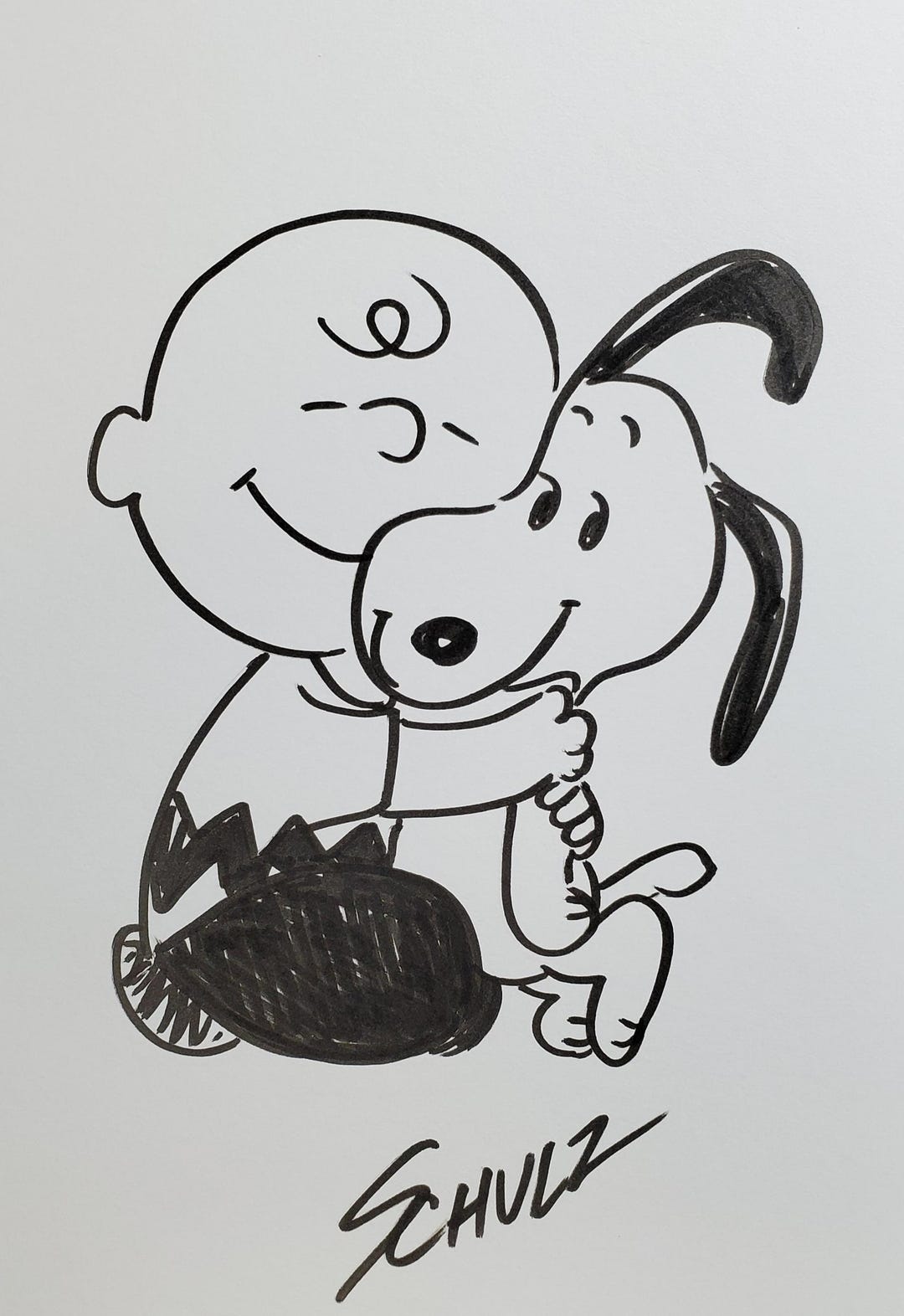 Charlie Brown and Snoopy Hug Artwork, Peanuts Drawing, Peanuts Artwork ...