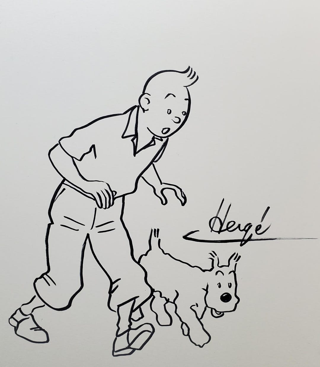 Adventures of Tintin – Ink Drawing Attributed to Hergé (georges Remi ...