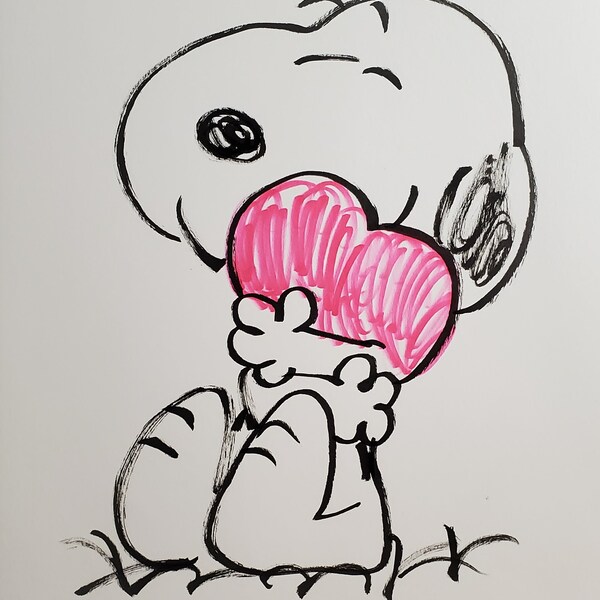 Snoopy Drawing - Etsy