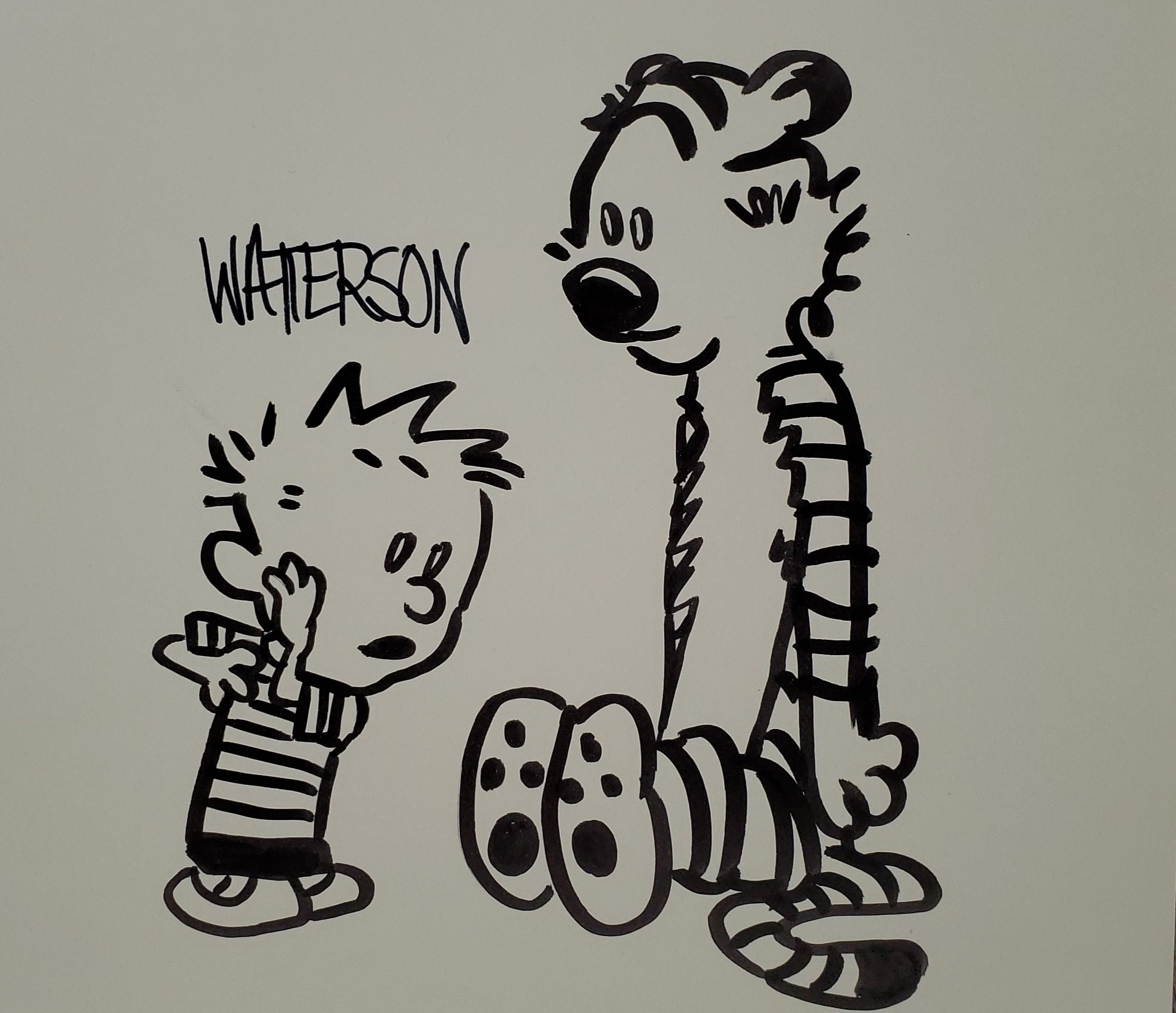 Calvin and Hobbes, Ink Drawing, Artwork, Comics, Cartoon Illustration ...