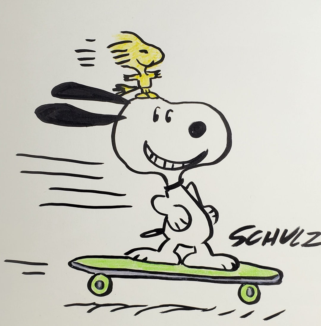 Color Snoopy Character Drawing, Snoopy & Woodstock Artwork, Woodstock ...