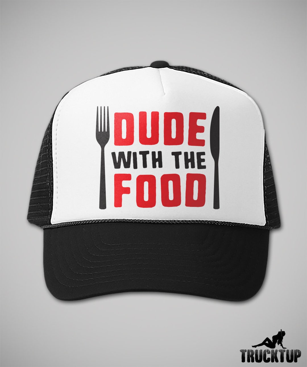 Grilling Hat Dude With The Food Vintage Truckers BBQ Hat Grill Gifts ...