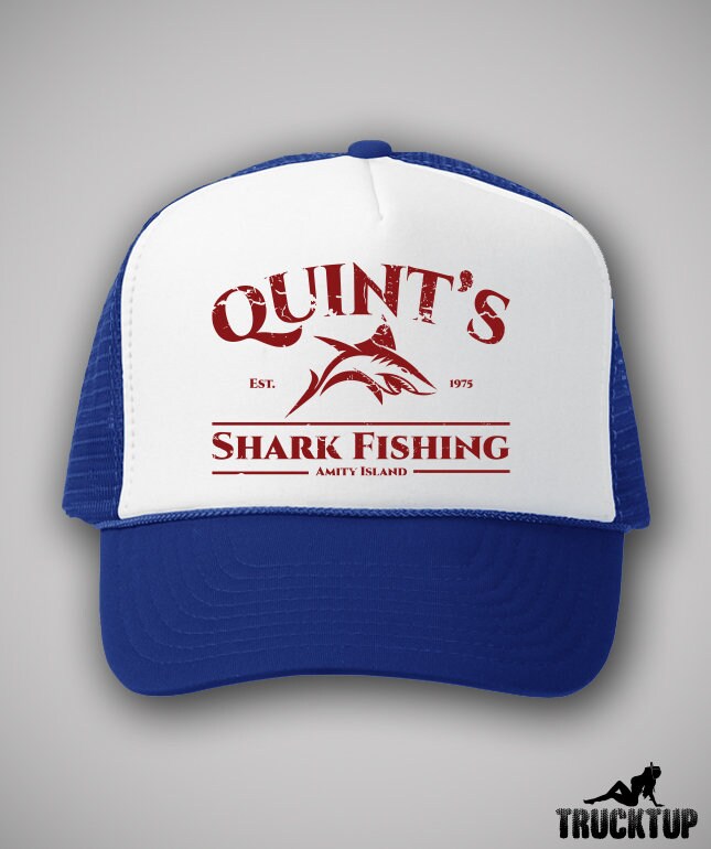 Quints Shark Fishing Hat Shark Movie Trucker 70s Retro - Etsy
