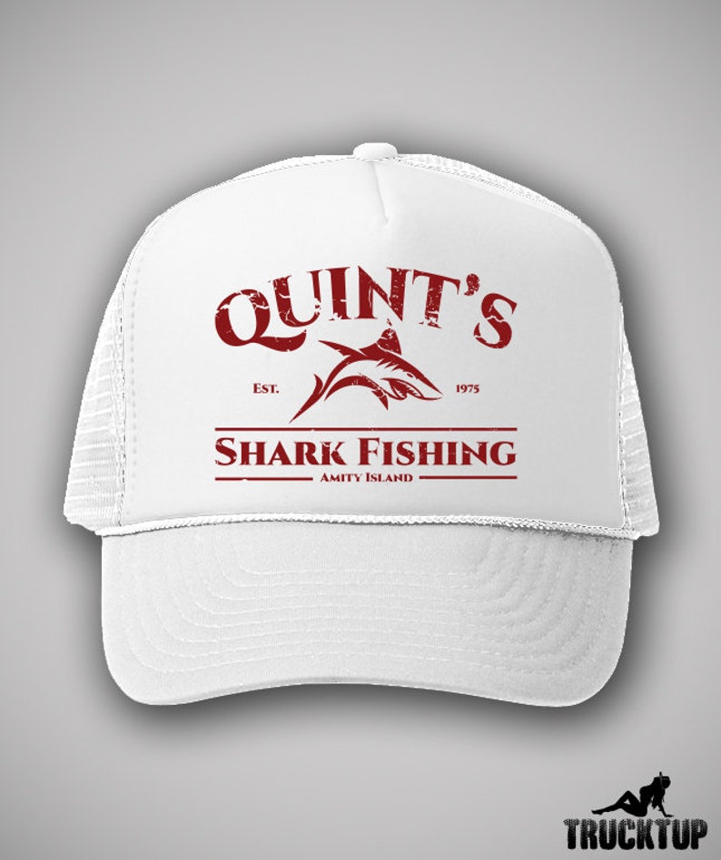 Quints Shark Fishing Hat Shark Movie Trucker 70s Retro | Etsy