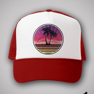 Outrun Sunset Trucker Hat Classic Cap Synthwave Music Vintage - Etsy