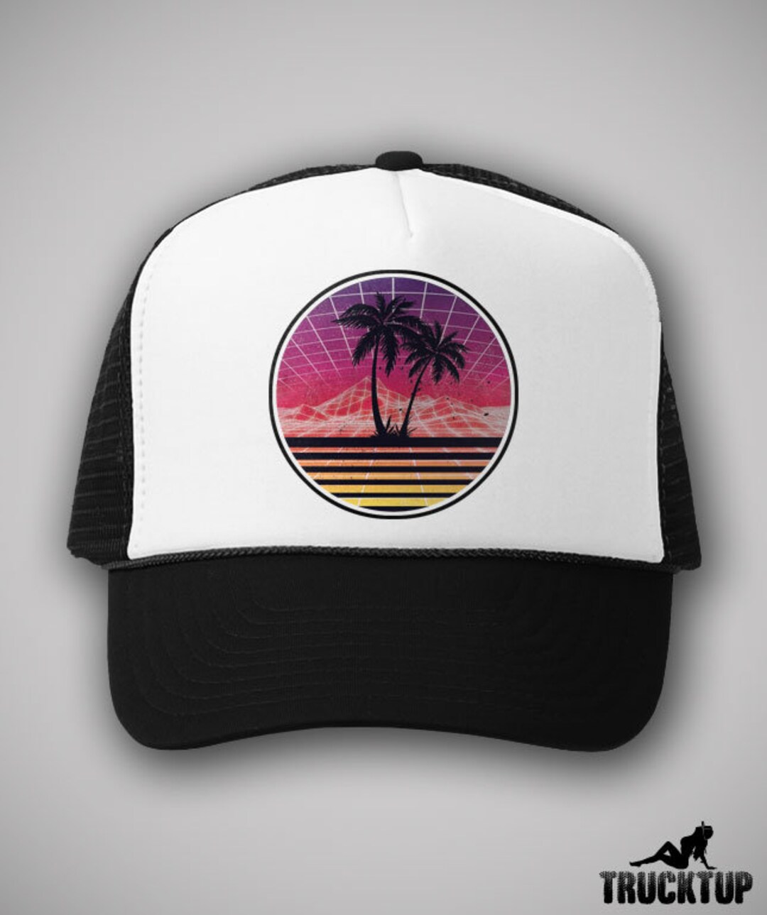 Outrun Sunset Trucker Hat Classic Cap Synthwave Music Vintage - Etsy