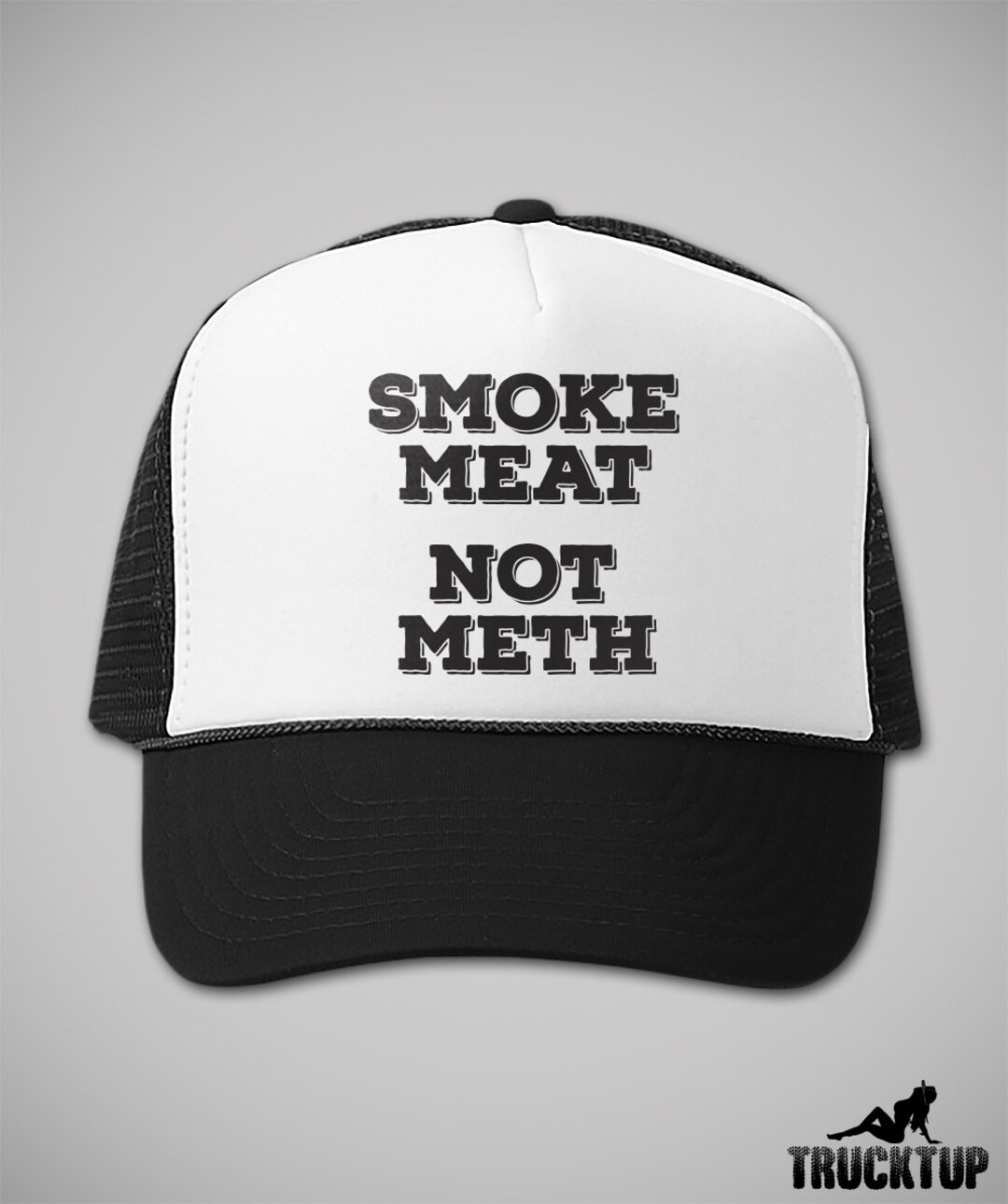 BBQ Hats Smoke Meat Not Meth Smoked Meat Gift Father's Day Truckers ...