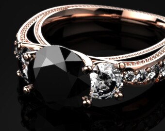 Infinity Black Diamond Ring - Etsy