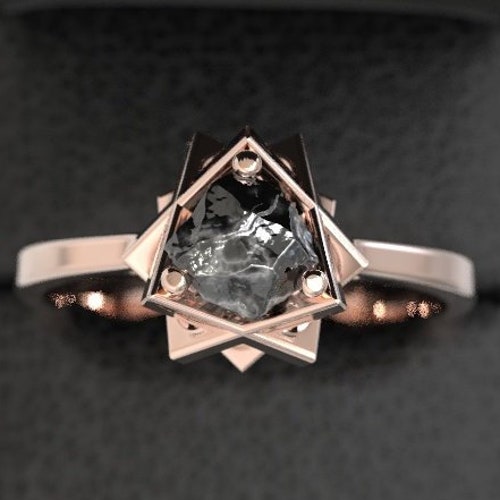 Raw Rose Gold Herkimer Diamond Ring/gorgeous Rough Uncut - Etsy Australia
