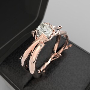 Yellow Gold Raw Diamond Engagement Ring Yellow Gold Rough - Etsy