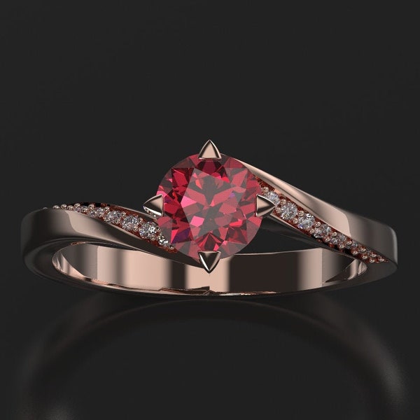 Rose Gold Ruby Ring - Etsy