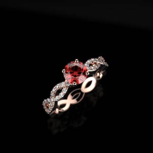 Ruby Engagement Ring Rose Gold Engagement Ring Ruby Ring - Etsy