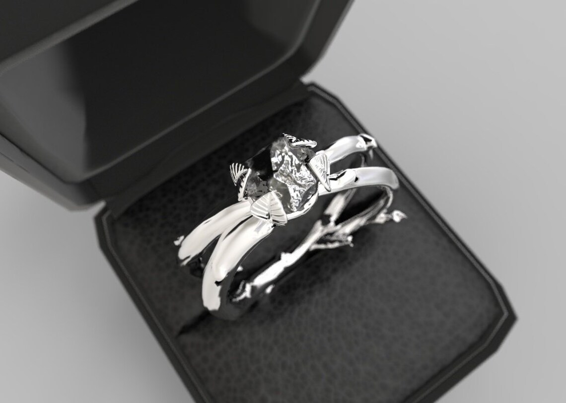 Yellow Gold Raw Diamond Engagement Ring Yellow Gold Rough - Etsy