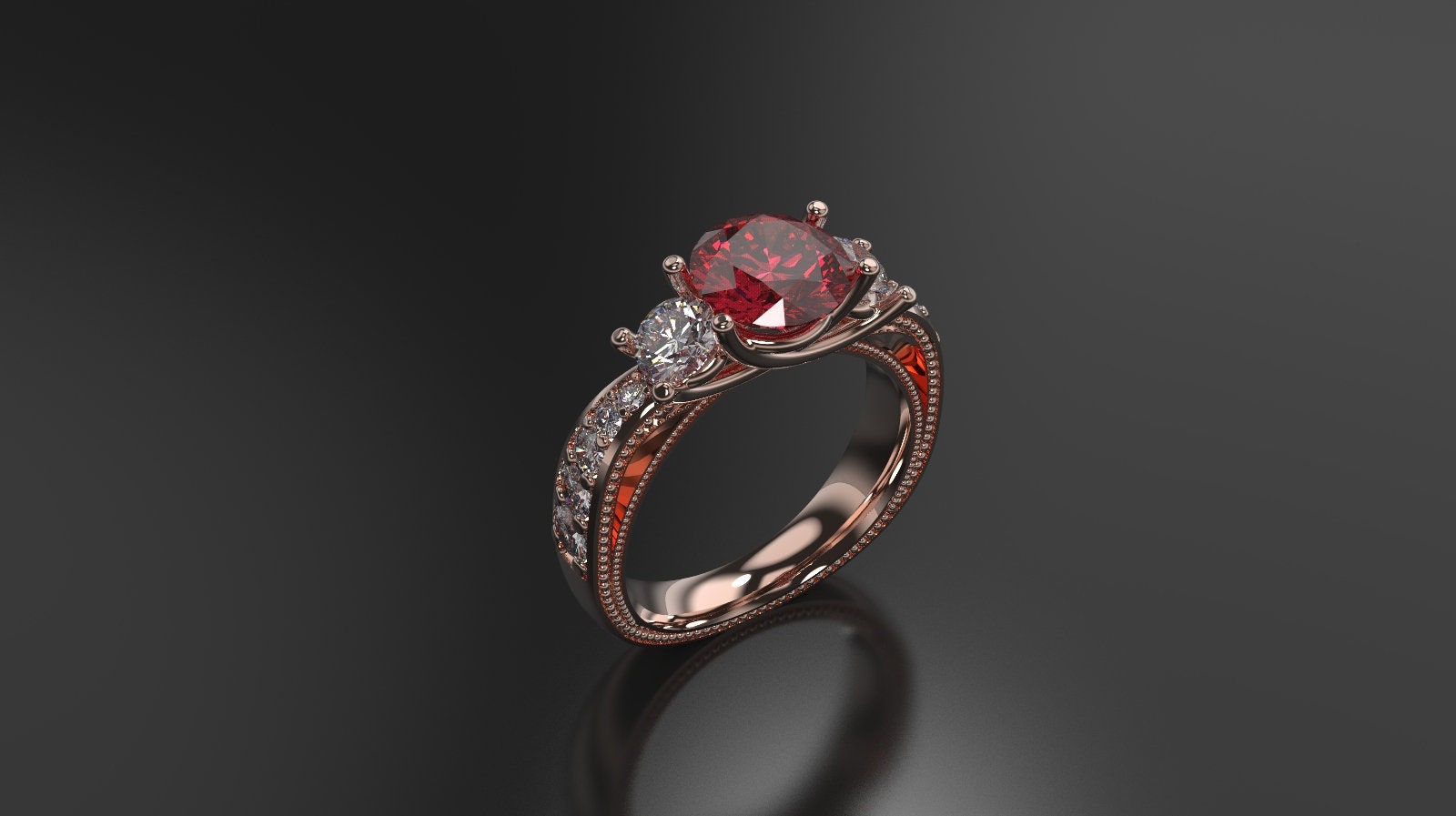Ruby Engagement Ring Rose Gold Engagement Ring Ruby Ring Ruby - Etsy