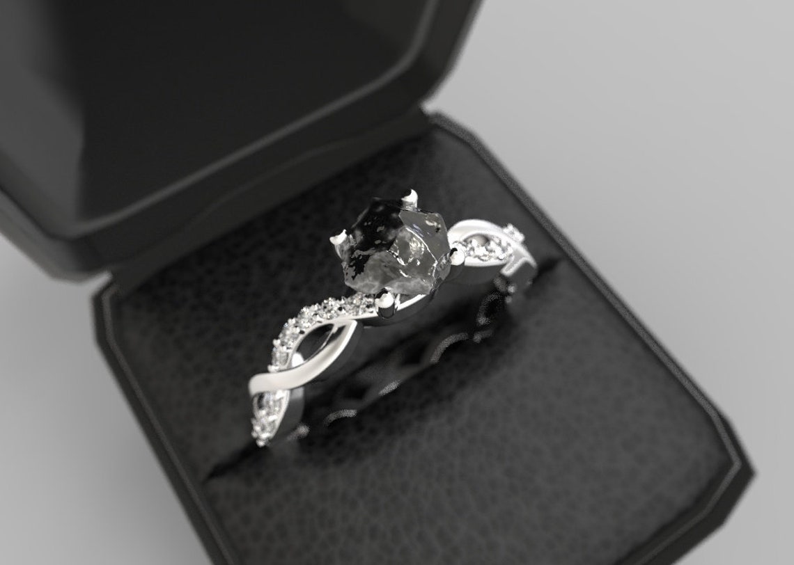 Rose Gold Raw Diamond Engagement Ring Rose Gold Raw Diamond | Etsy