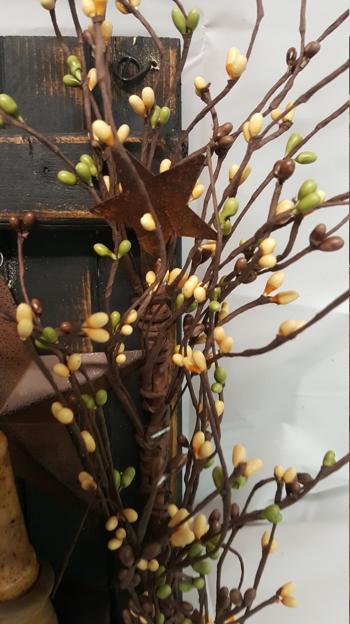 Primitive Wall Sconces With Coffee Bean Berries set - Etsy