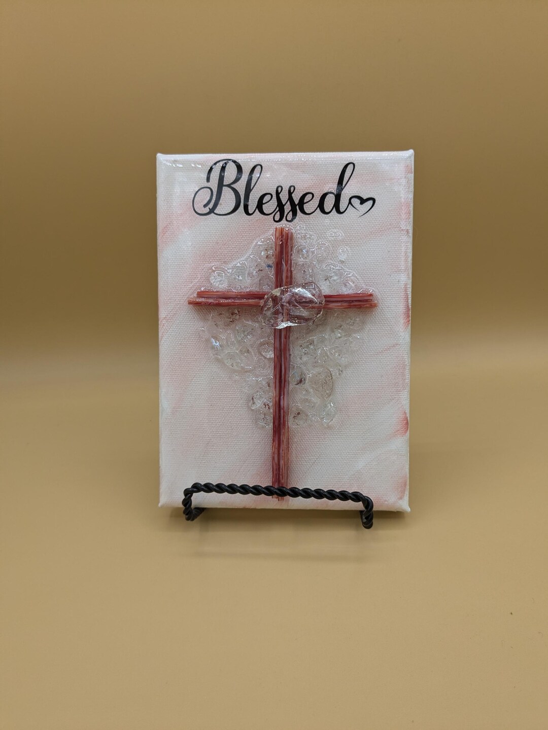 Glass Cross (#1)-5x7 With Stand - Etsy