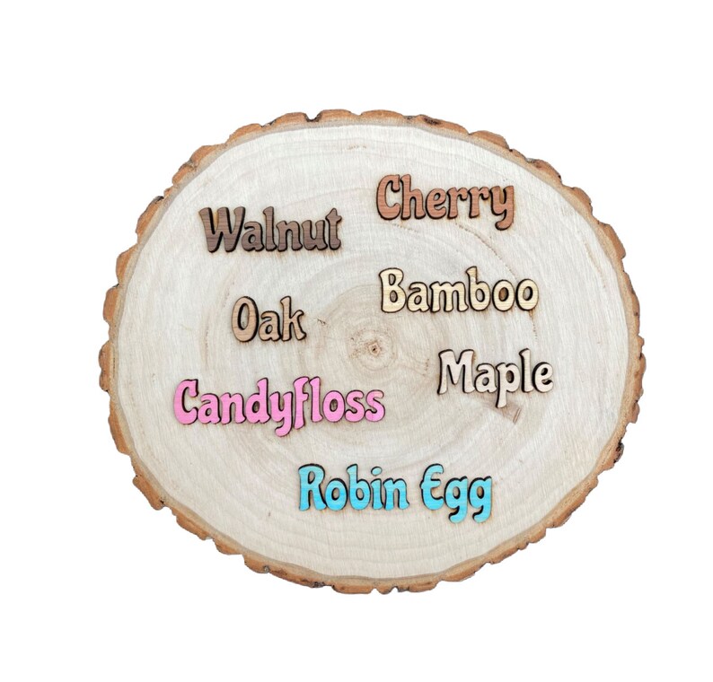 35 cm Log slice personalised name sign custom name plaque | Etsy