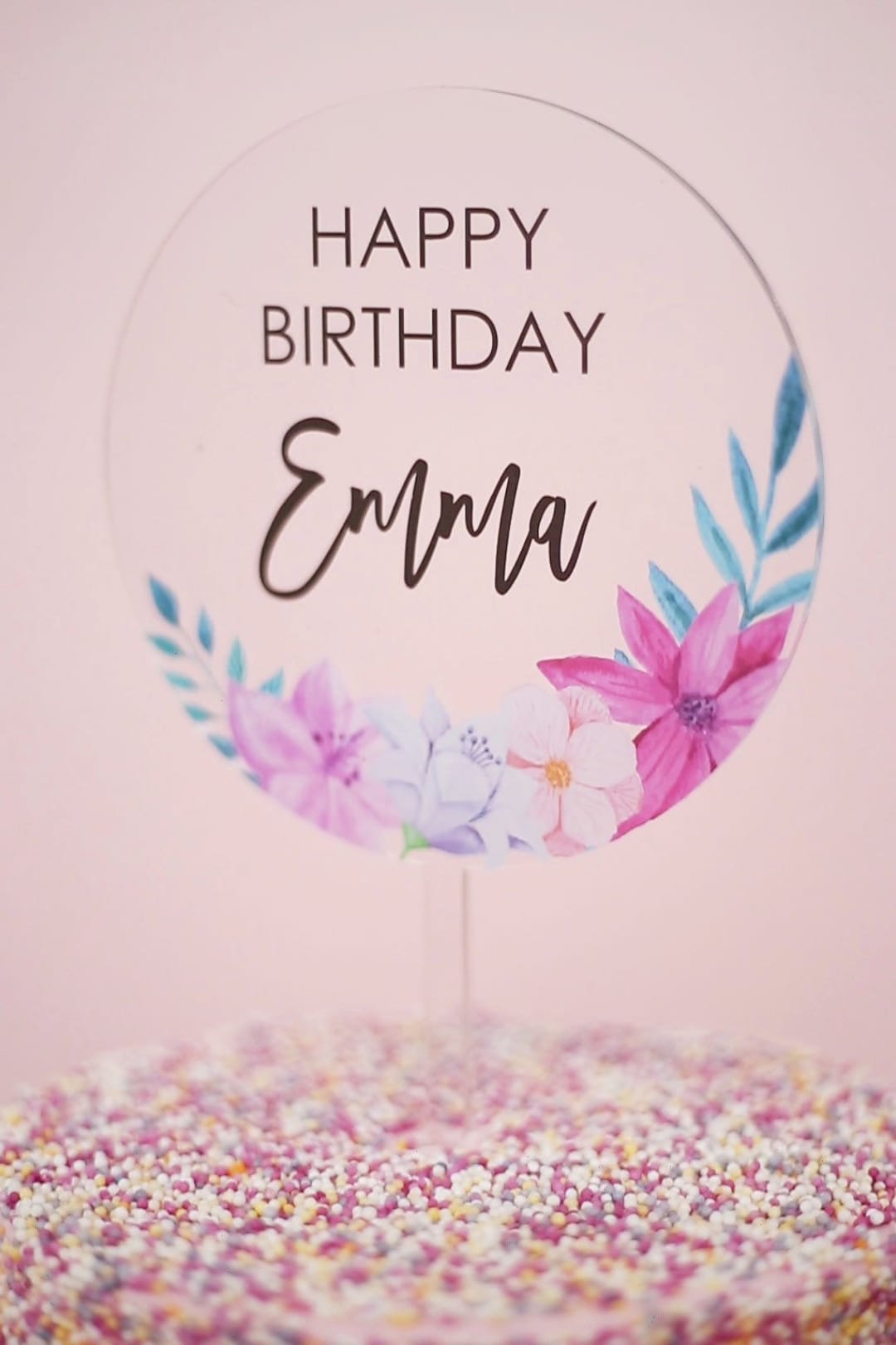 Círculo de topper de pastel de acrílico, cumpleaños personalizado ...