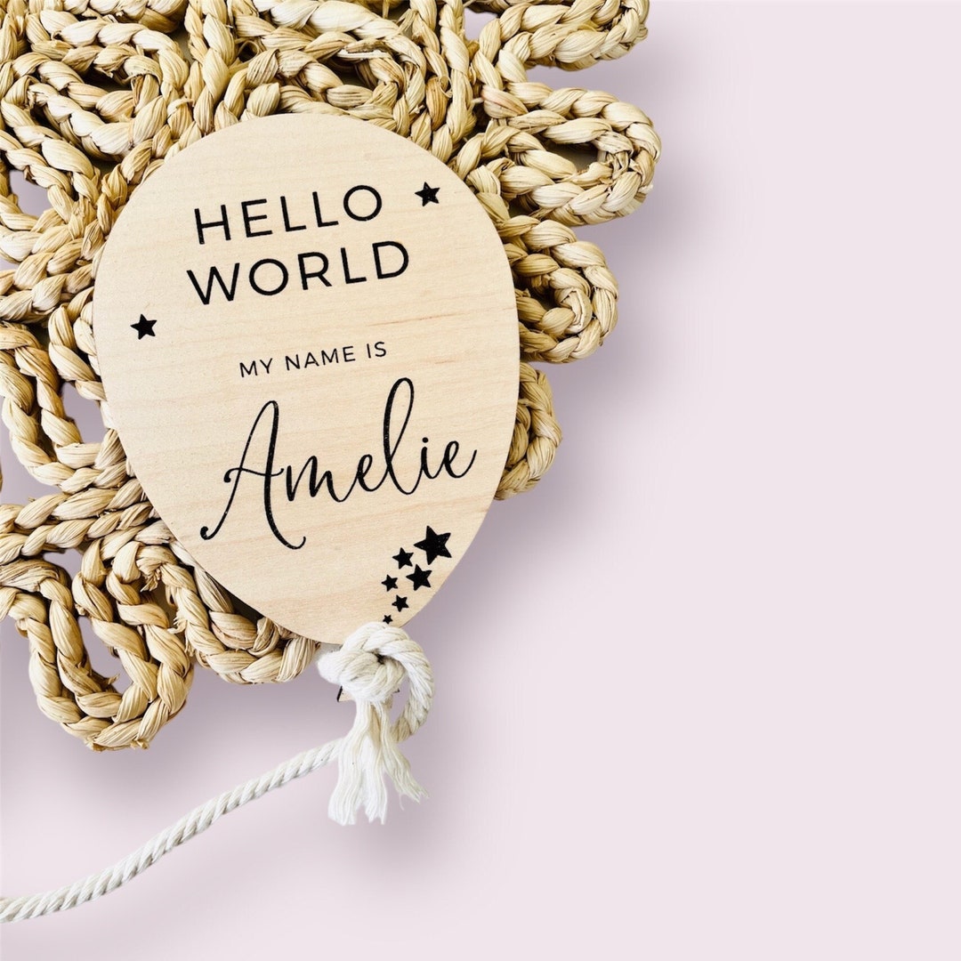 Personalised Baby Arrival Sign Sign for Hospital Hello World My Name is ...