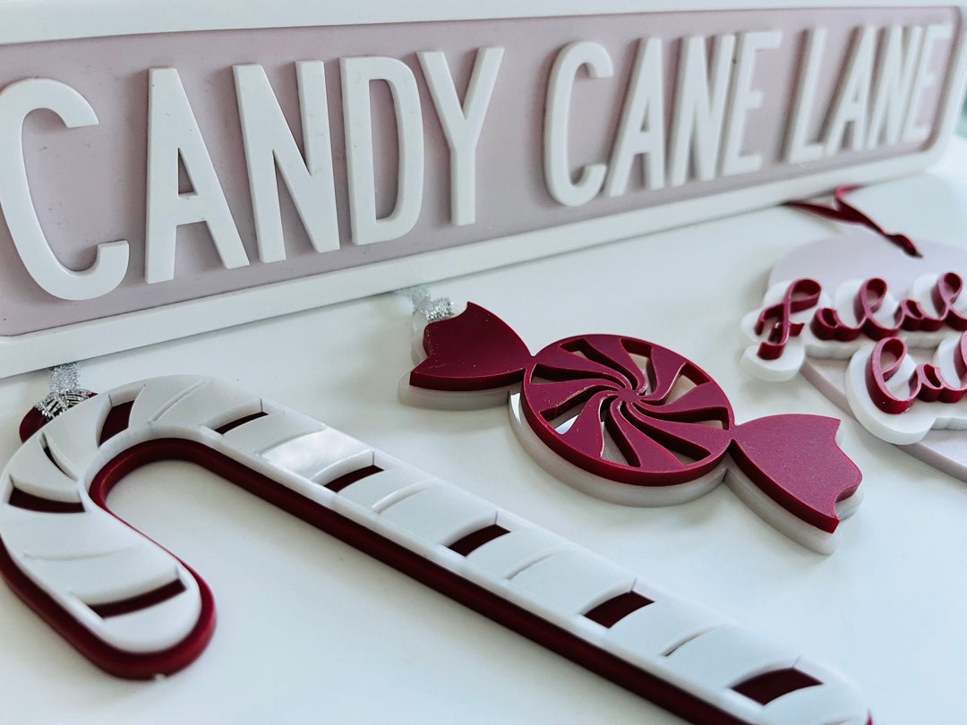 Candy Cane Lane Sign Pink Christmas Decor - Etsy