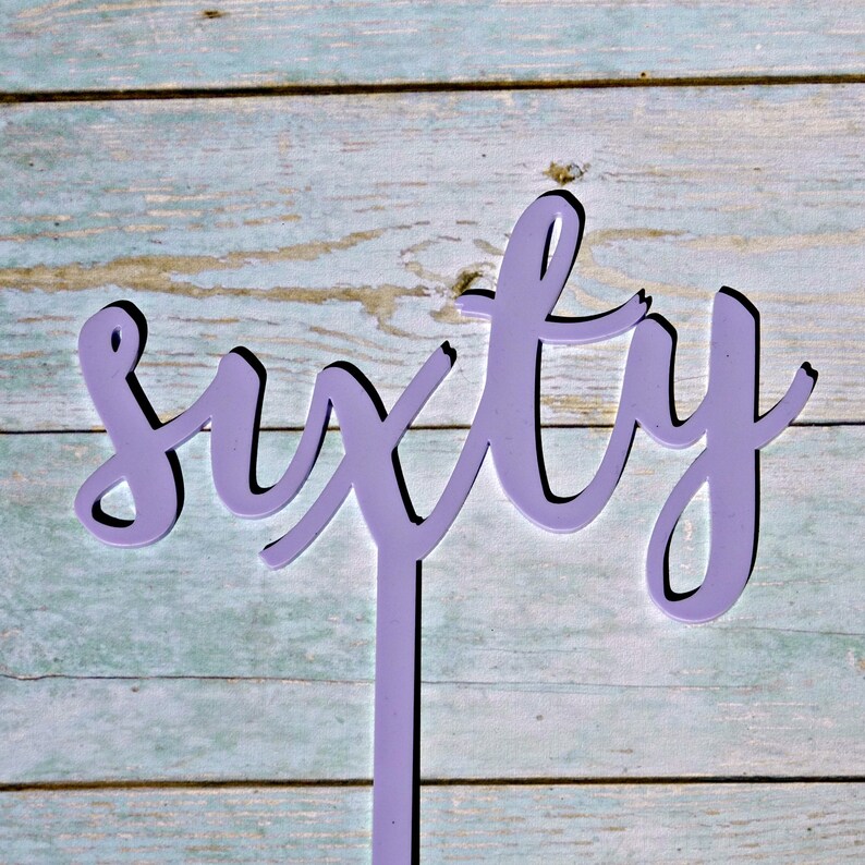 Cake Topper 60 Cake Topper Acrylic Cake Topper 60th | Etsy UK