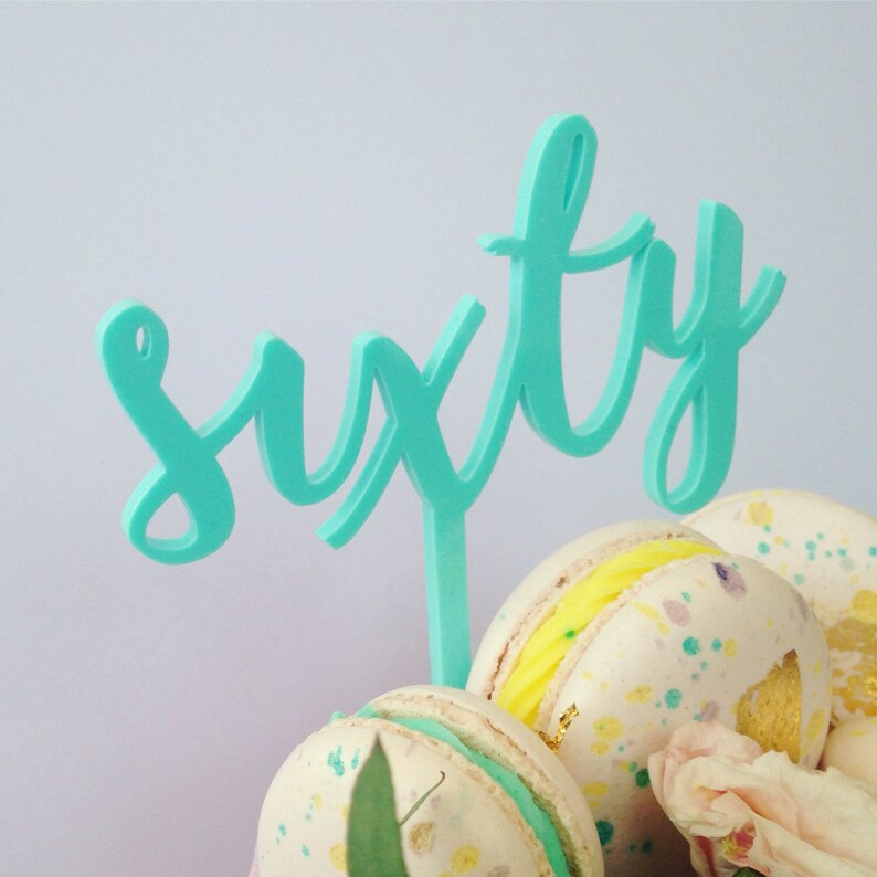 Cake Topper 60 Cake Topper Acrylic Cake Topper 60th | Etsy UK